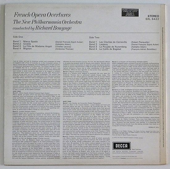 DECCA SXL 6422 - French Opera Overtures - Classical Music Records
